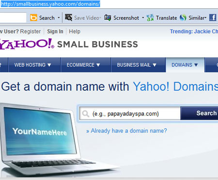 Domain name yahoo ~ All Information About Pakistan