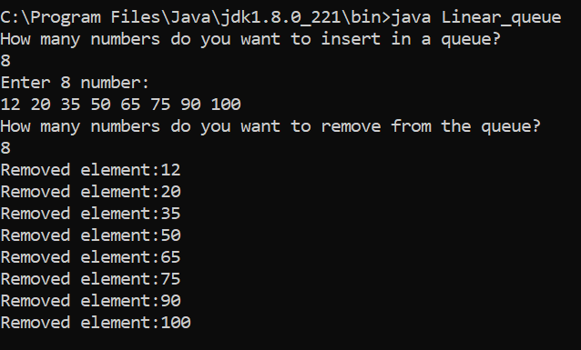 Linear queue data structure Linear queue data structure
