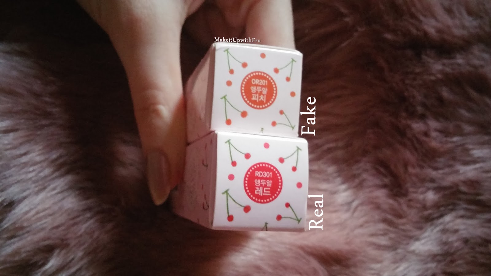 COMPARISON - FAKE vs REAL - Etude House Fresh Cherry Tint