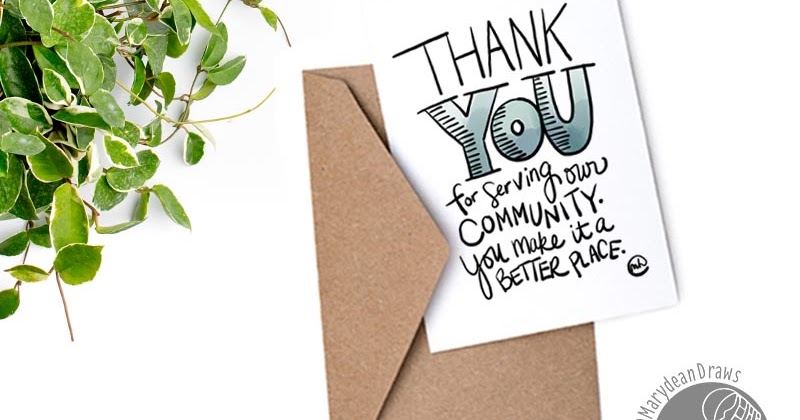 Printable community helpers thank you cards - Marydean Draws