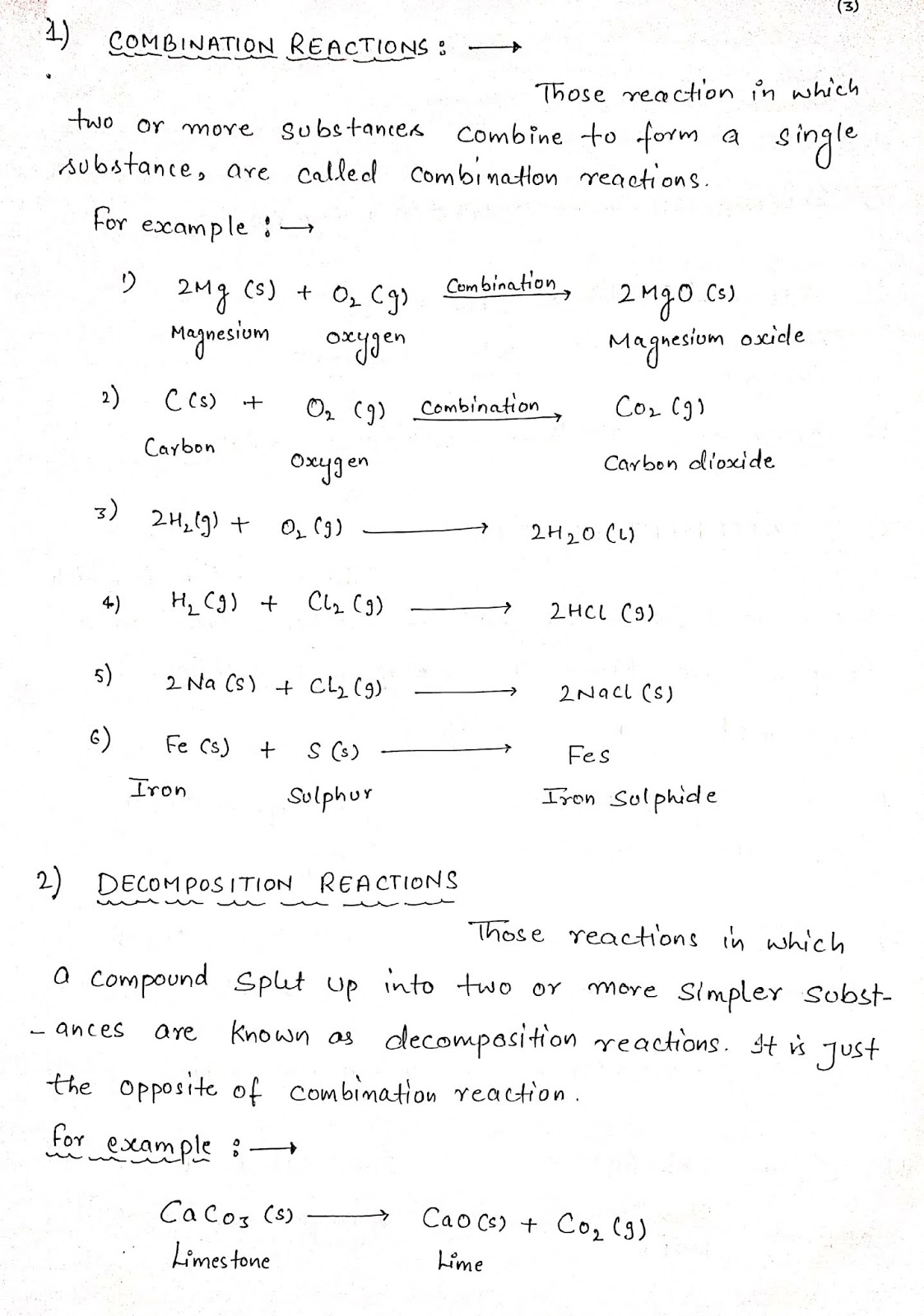 Chemical Reaction And Equation Handwritten Notes For 10th Science chemical-reaction-and-equation-handwritten-notes-for-10th-science