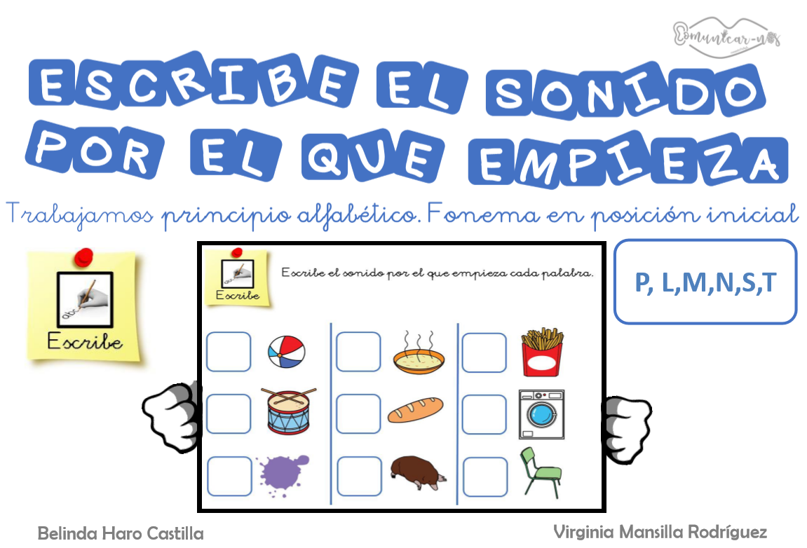 Siembra Estrellas: MATERIAL IMPRESO: Escribe empieza por el sonido....