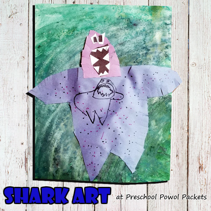 Shark in Ocean Preschool Art Craft | Preschool Powol Packets