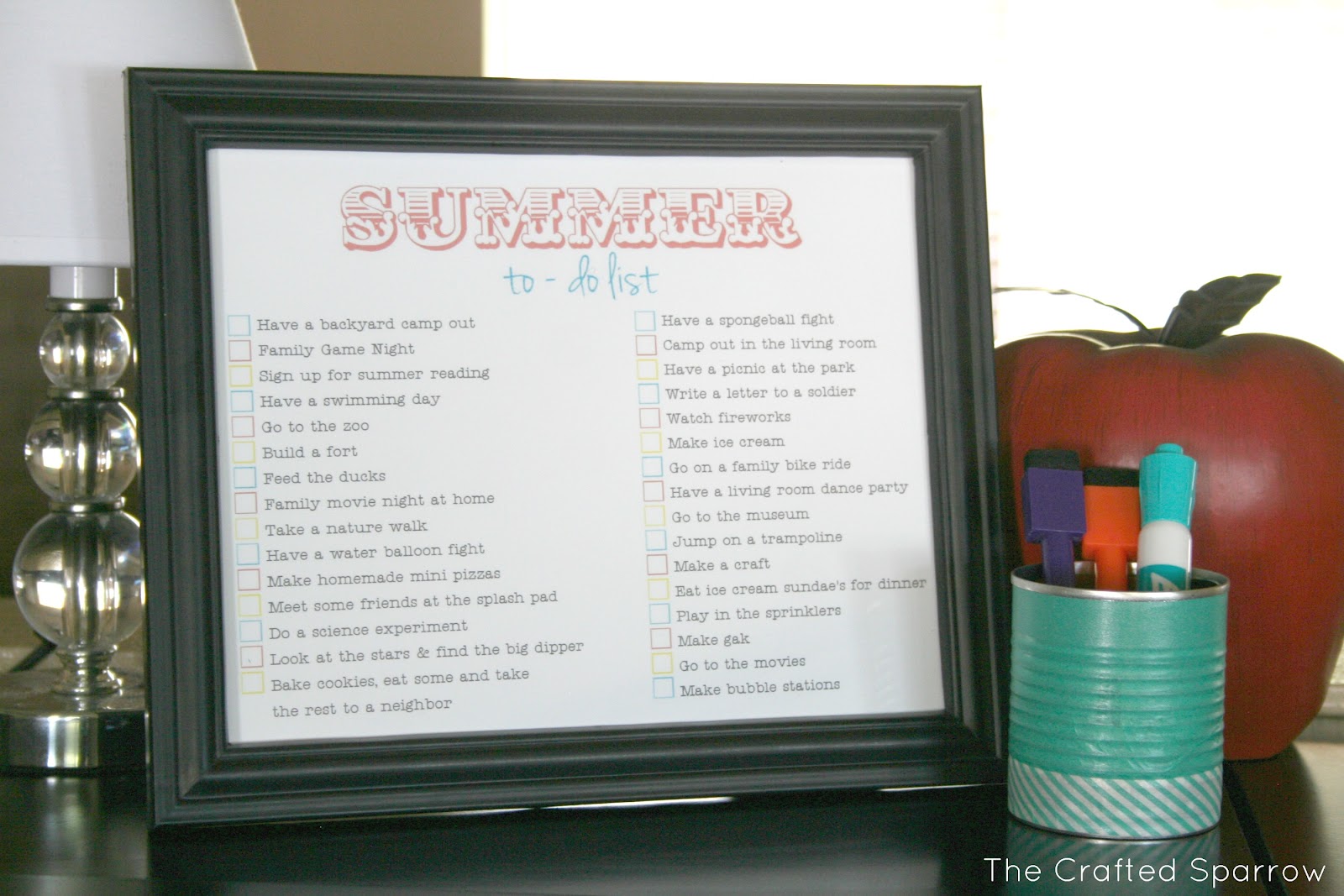 Summer Fun Checklist - The Crafted Sparrow