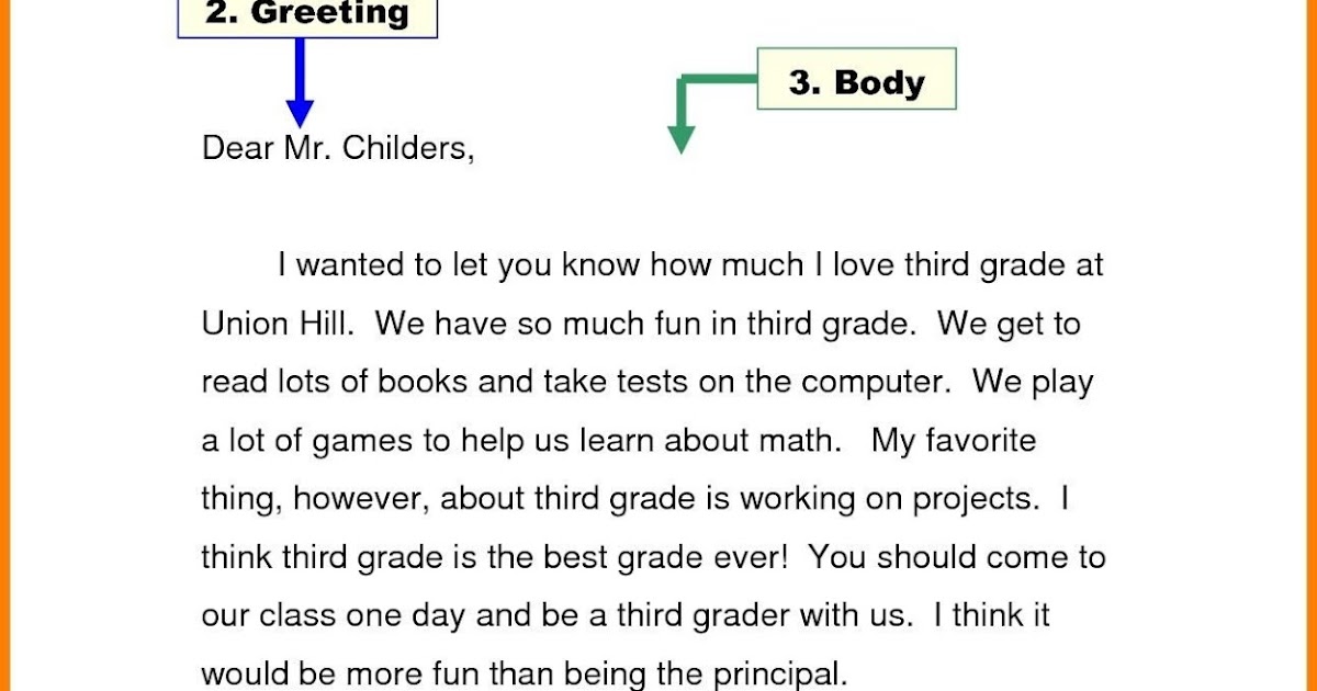 Friendly Letter Format For 3Rd Grade - Birthday Letter