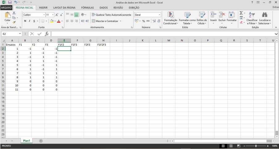 Análise de dados no Microsoft Excel