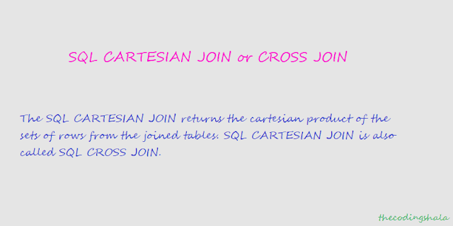SQL CARTESIAN JOIN or CROSS JOIN - The Coding Shala