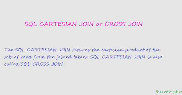 Sql Cartesian Join Or Cross Join The Coding Shala