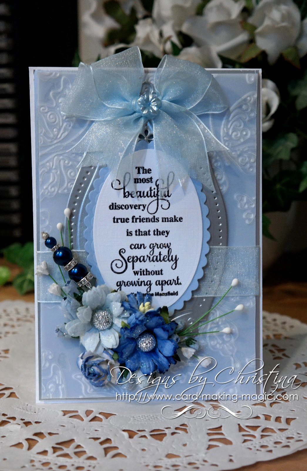 Flowers, Ribbons and Pearls: Blue friend ...