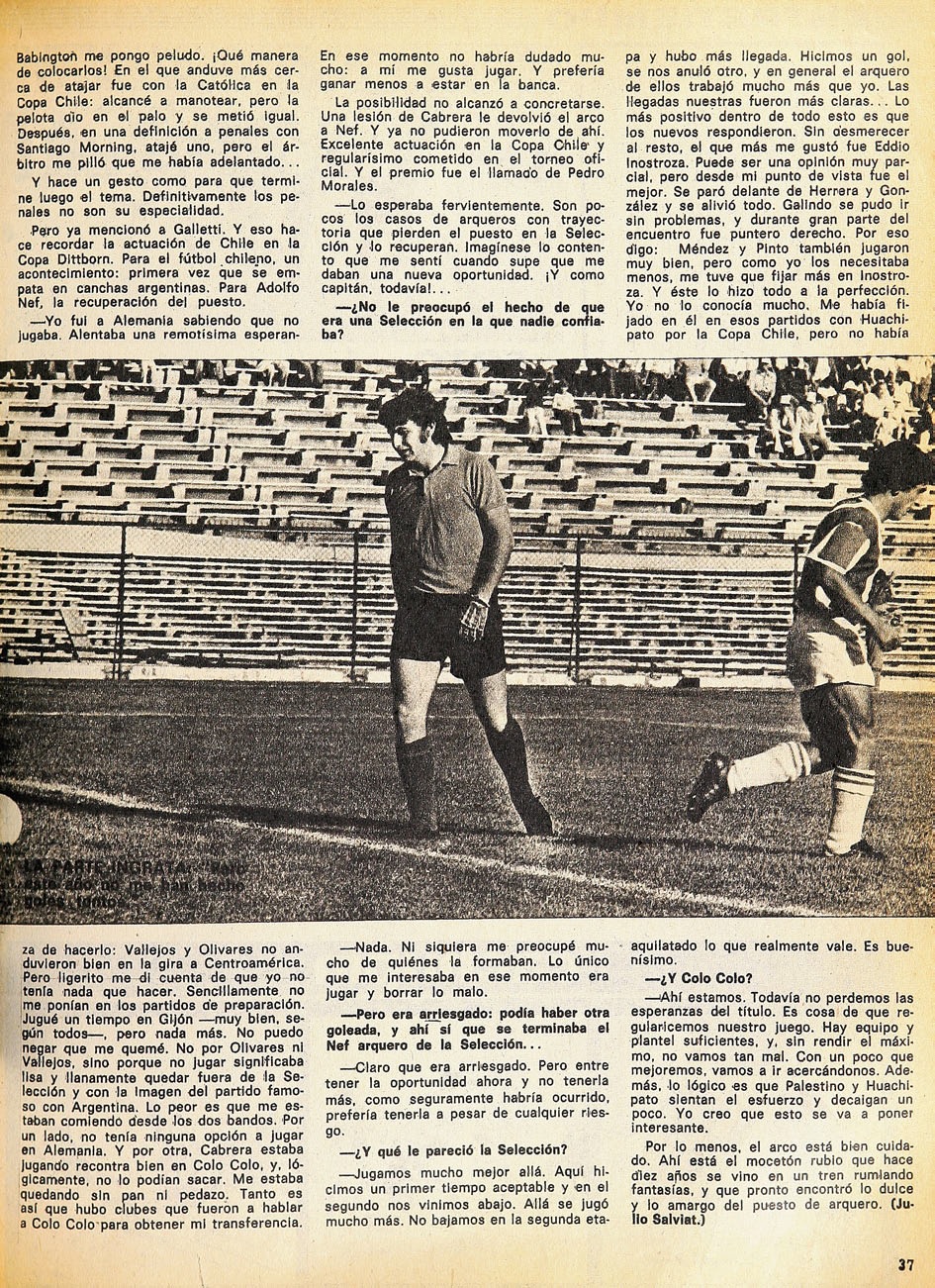 Partidos de la Roja: Adolfo Nef