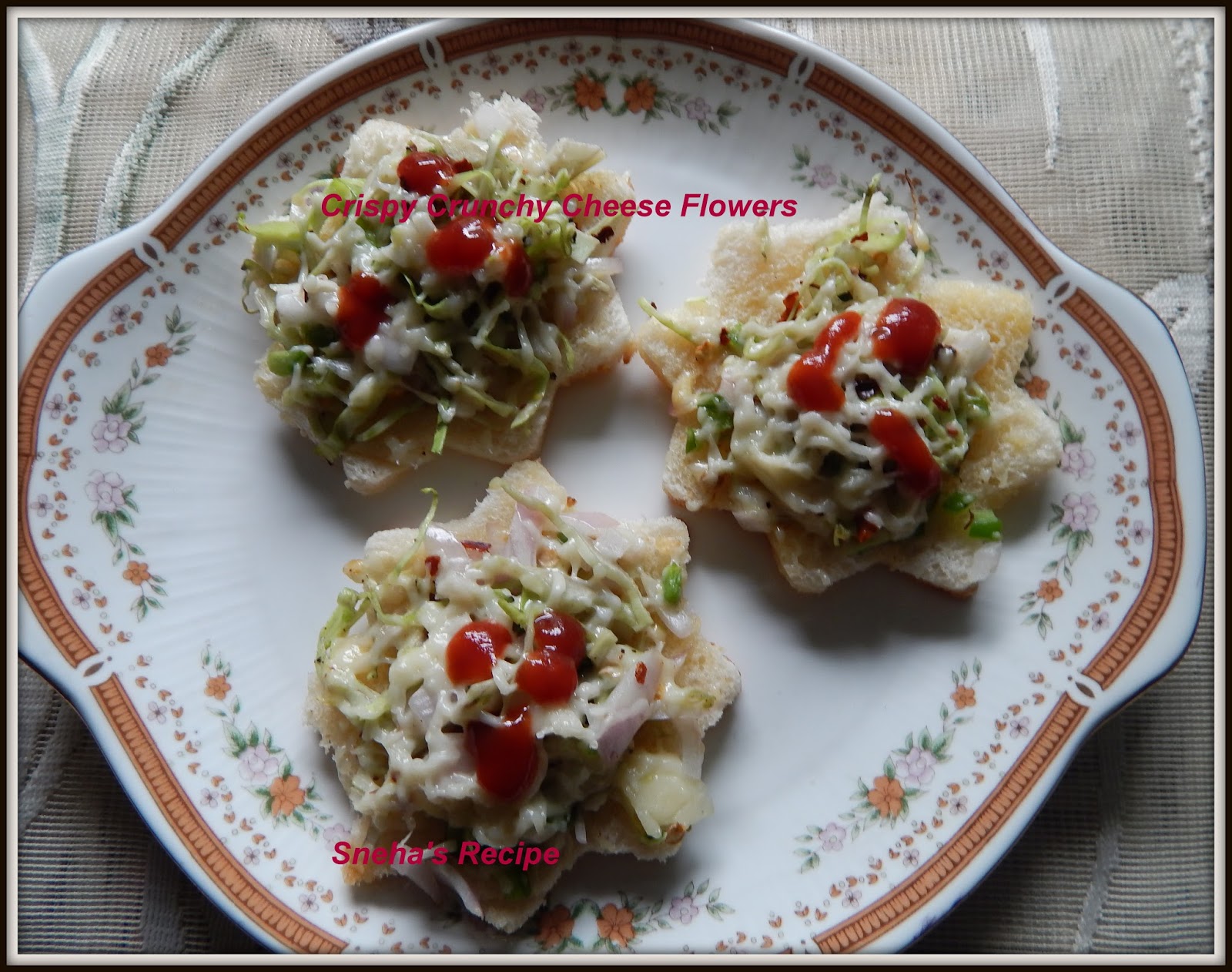 Crispy Crunchy Cheese Flowers - Sneha's Recipe