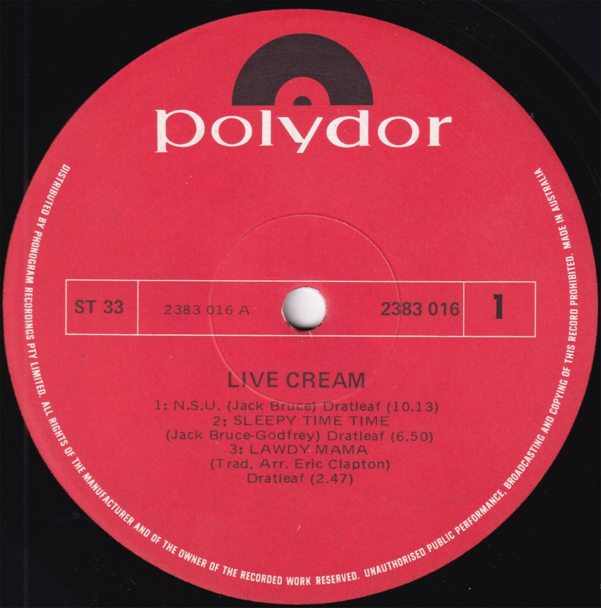 Rock On Vinyl: REPOST: Cream - Live Cream (1970) and Live Cream Volume ...