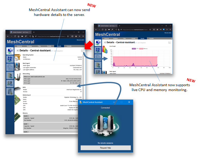 MeshCentral - Assistant Application, Branding, Terminal, Details ...