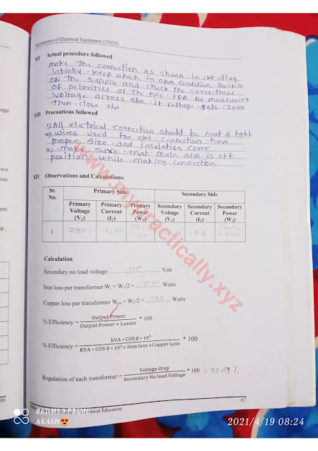 22625 Maintenance of electrical equipments Solved Lab Manual Answers ...