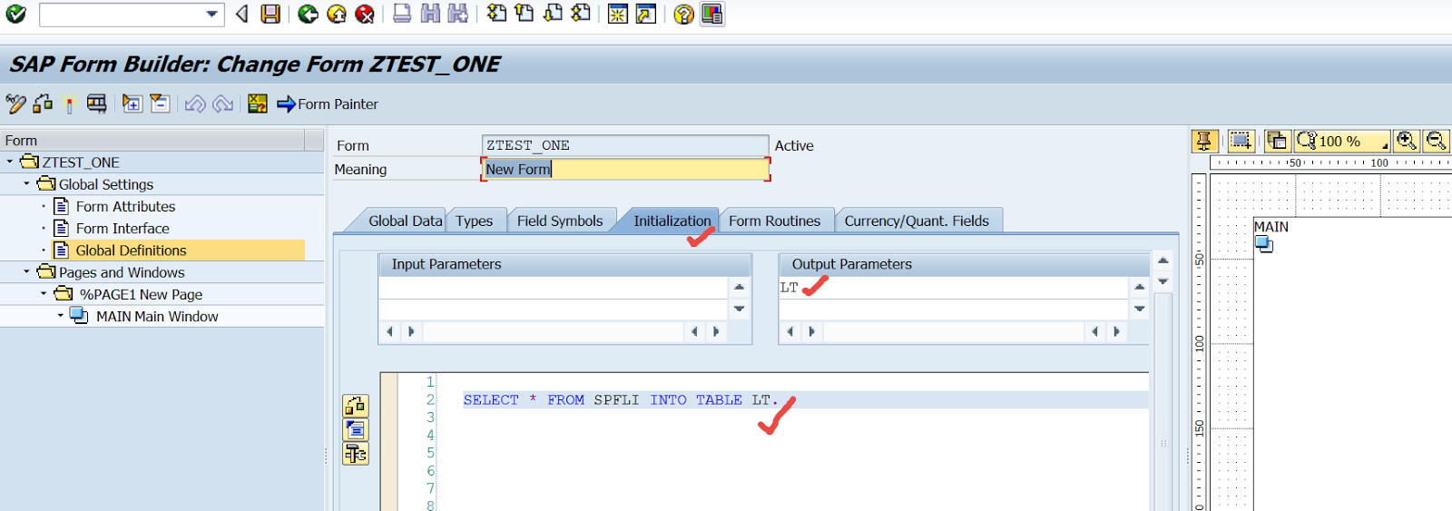 TECHSAP : 9. Smartform : Designing a table in smartform
