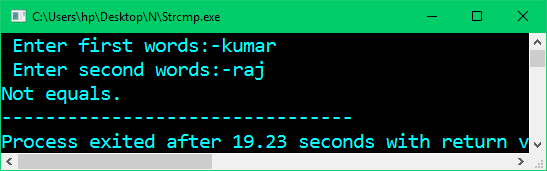 Program in C++ to compare two string Program in C++ to compare two string