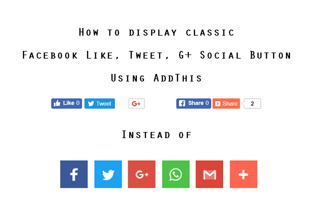 How to display classic Facebook Like, Tweet and Google + buttons using ...