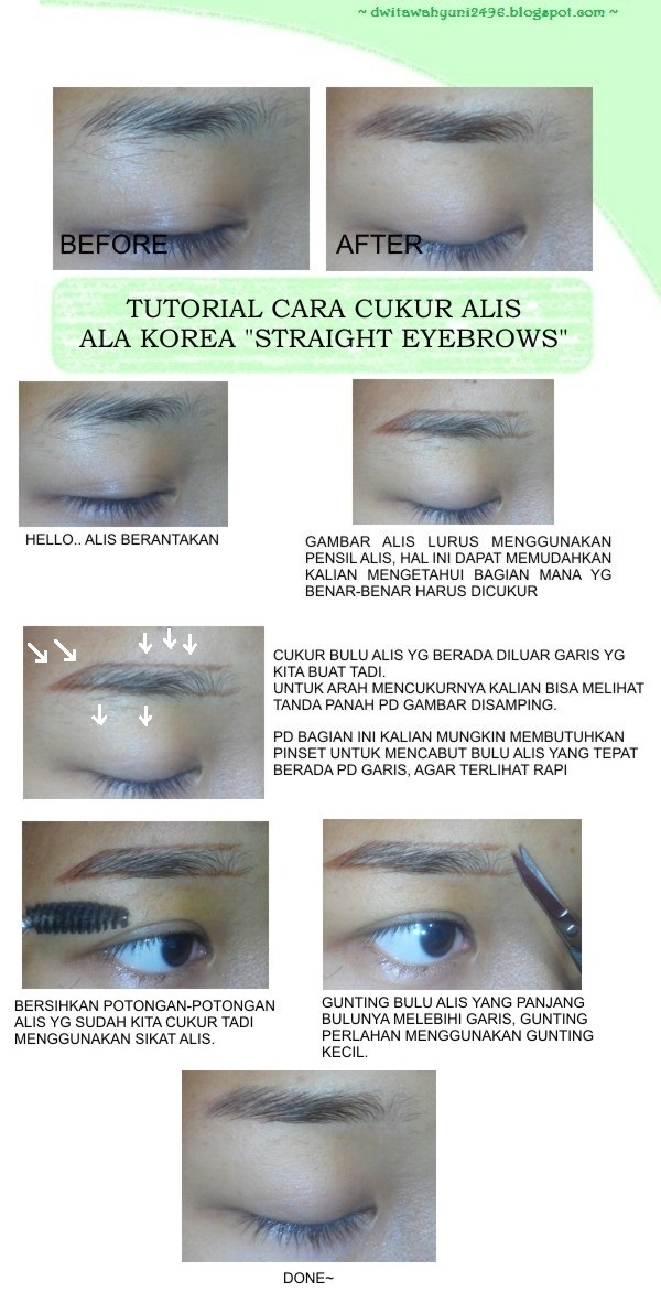 TUTORIAL CARA CUKUR ALIS ALA KOREA "Straight Eyebrows" - Gadis Kacang Bali