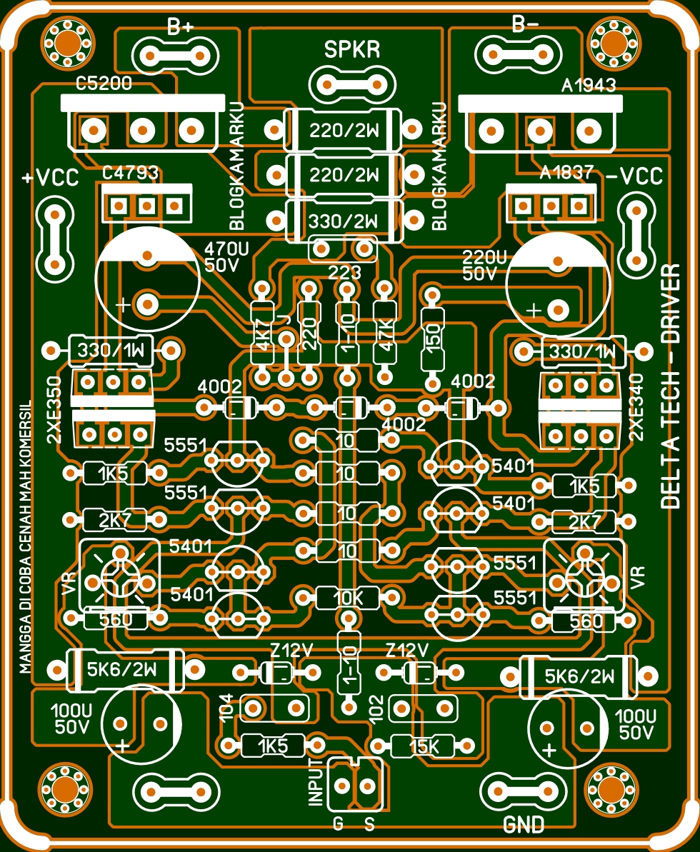 PCB Layout Deltech Driver Power amplifier – BLOGKAMARKU