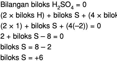 Berapa bilangan oksidasi S (sulfur) dalam senyawa H2SO4 (asam sulfat ...