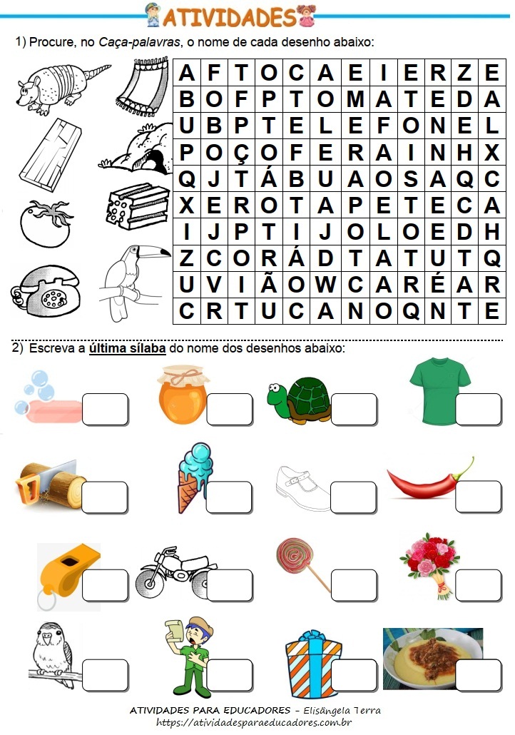 ATIVIDADES PARA EDUCADORES : Atividades - Palavras com TA-TE-TI-TO-TU