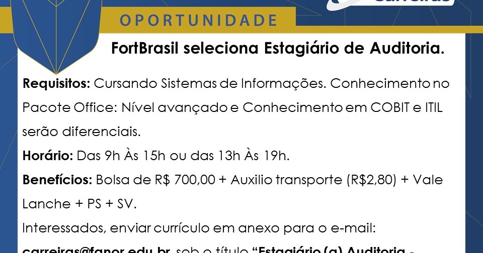 Fanor Carreiras: ESTAGIÁRIO DE AUDITORIA