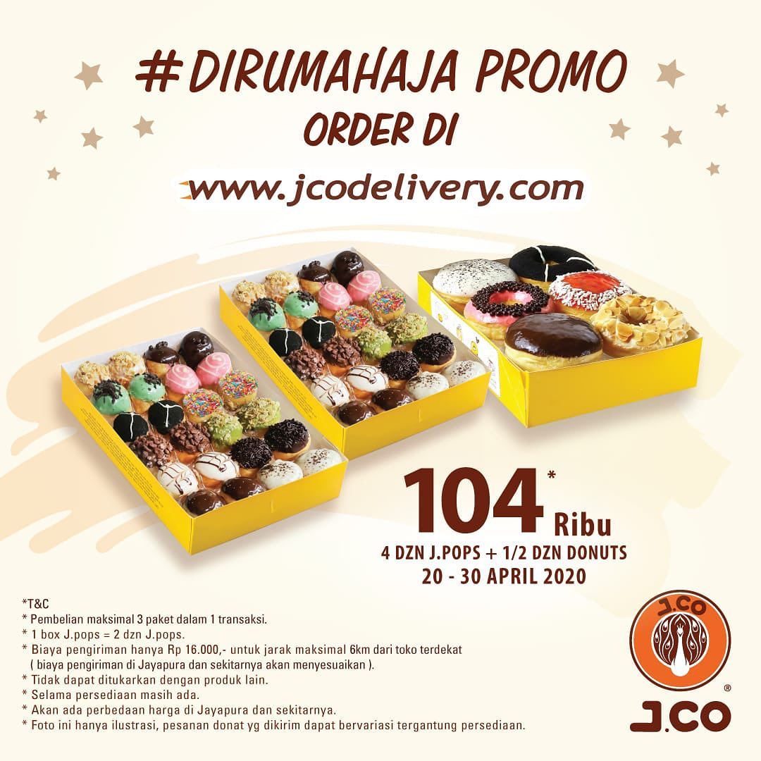 Promo JCO 4 lusin J.Pops dan 1/2 lusin J.CO Donuts 104ribu - scanharga