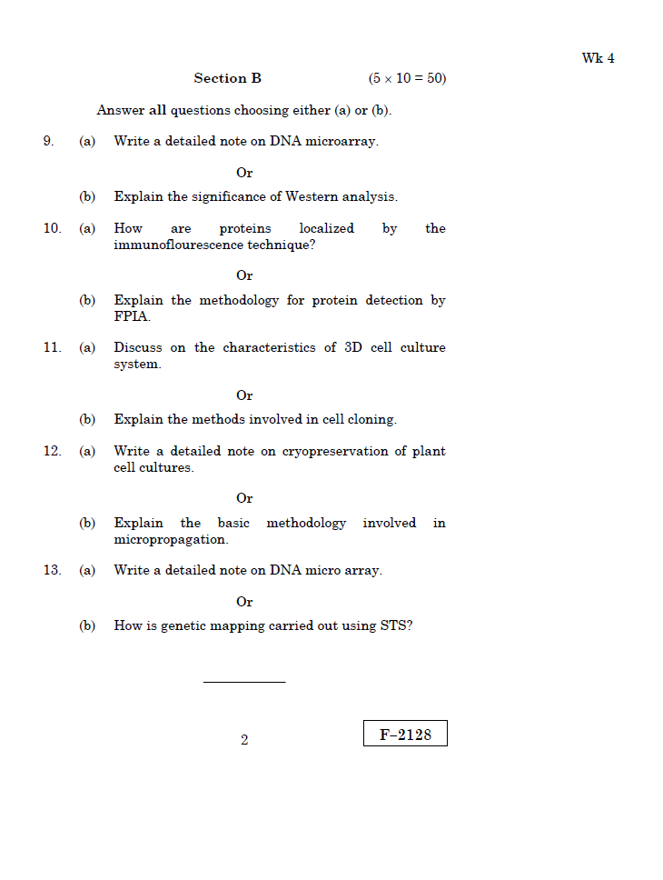 Alagappa University Mphil Biochemistry Advanced Biochemistry April 2019 Question Paper