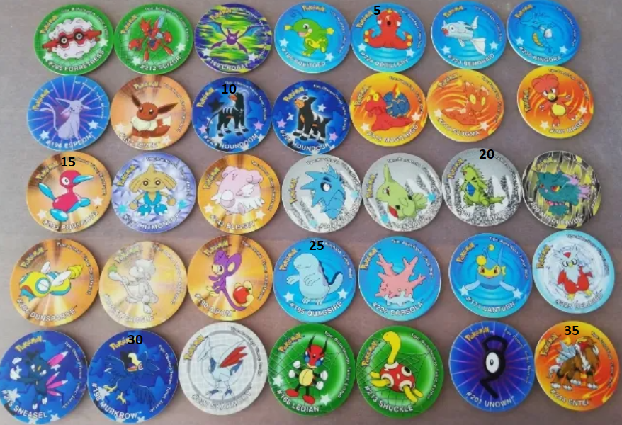 Pokemon TAZO 1,2,3,Sticker,