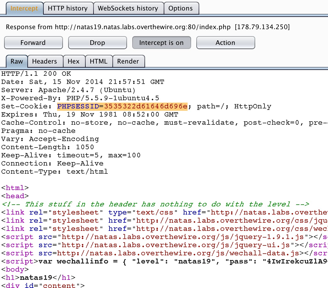 Security Writeups: Natas 19
