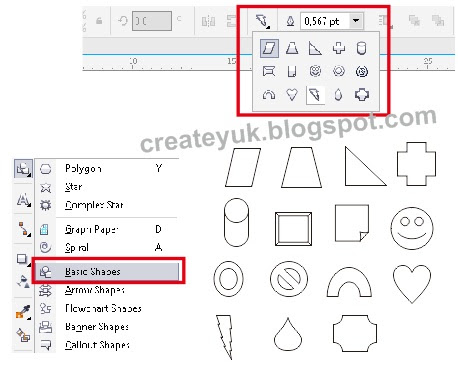 Membuat berbagai bentuk di corel draw ~ Createyuk | Panduan membuat ...