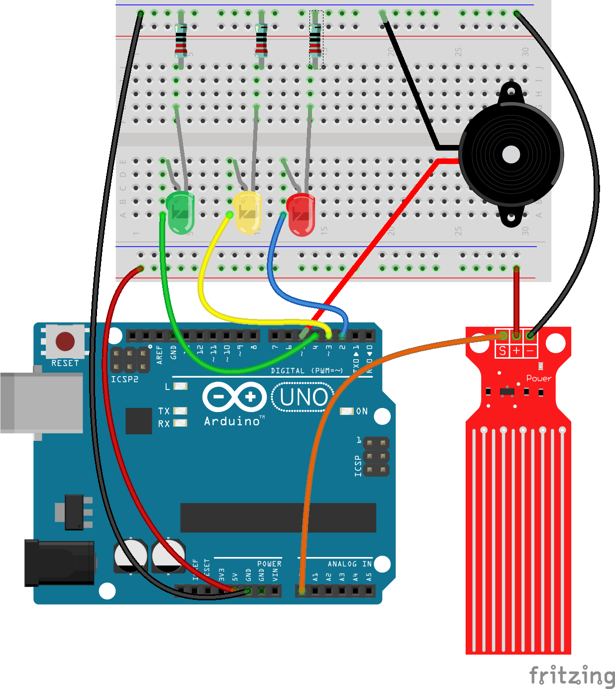 Arduino筆記(79)：偵測水位高低 Water Sensor