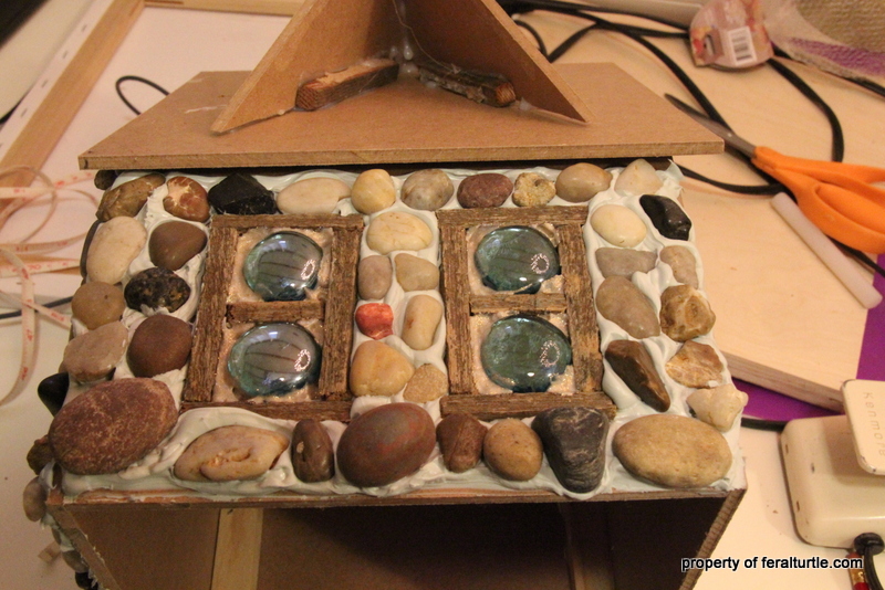 The Feral Turtle: A Stone Cottage Birdhouse With Dormers!
