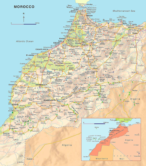 MOROCCO - GEOGRAPHICAL MAPS OF MOROCCO ~ Klima Naturali™
