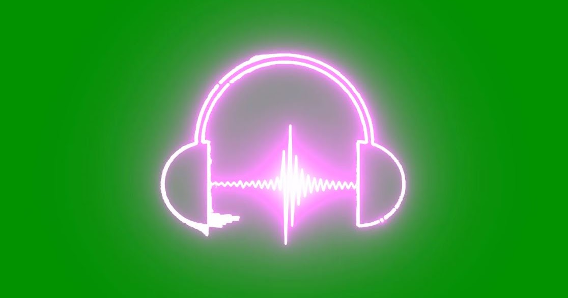New green screen pink color neon headphone audio spectrum | Best ...