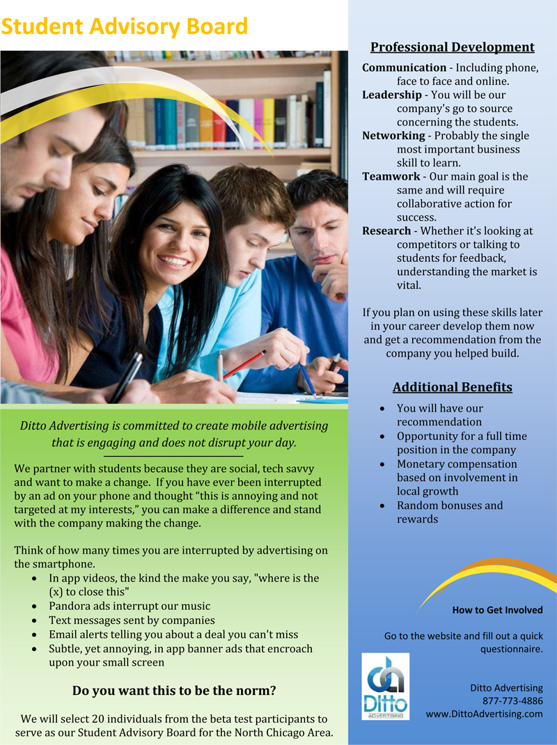 Rogers Park Chamber of Commerce: Ditto Advertising launches Student ...