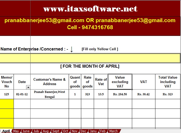 Automatic Excel Based VAT Calculator with Monthly VAT Register - Tax ...