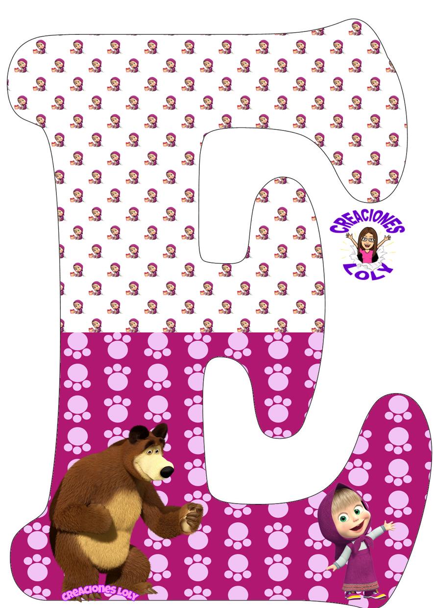 Creaciones Loly: Abecedario Masha y el Oso