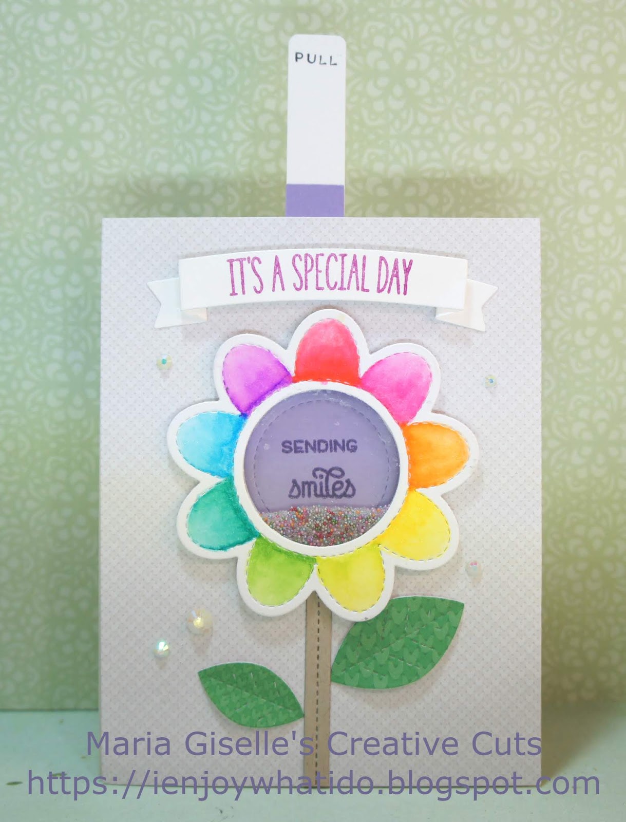 Maria Giselle's Creative Cuts: Shaker Pull-Out Interactive Card