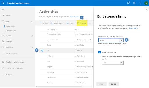 Office 365: Managing Site Storage Limits in SharePoint Online ...