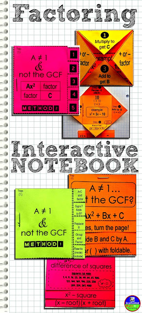 Scaffolded Math and Science: Factoring Quadratics Interactive Notebook