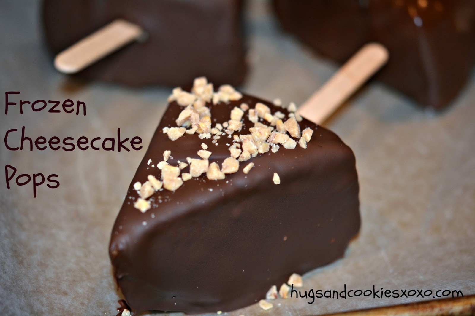 Chocolate Dipped Cheesecake on Sticks