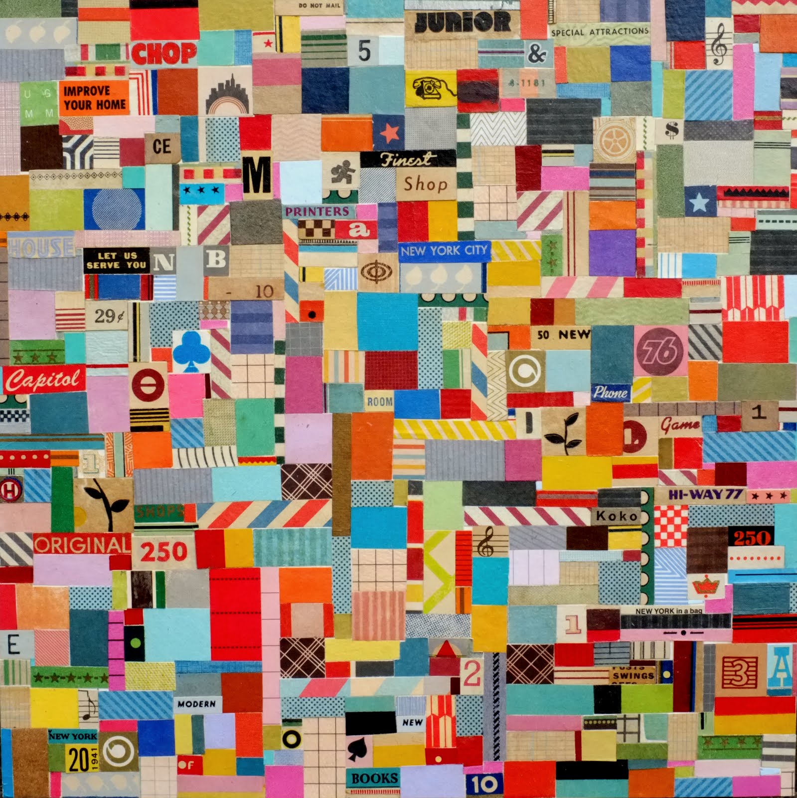 The Painted Cube: New Vintage Paper Collages - with retro text and ...