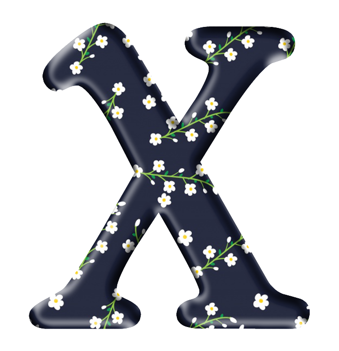 Sussurro de Amor: Alfabeto Flores fundo Azul png