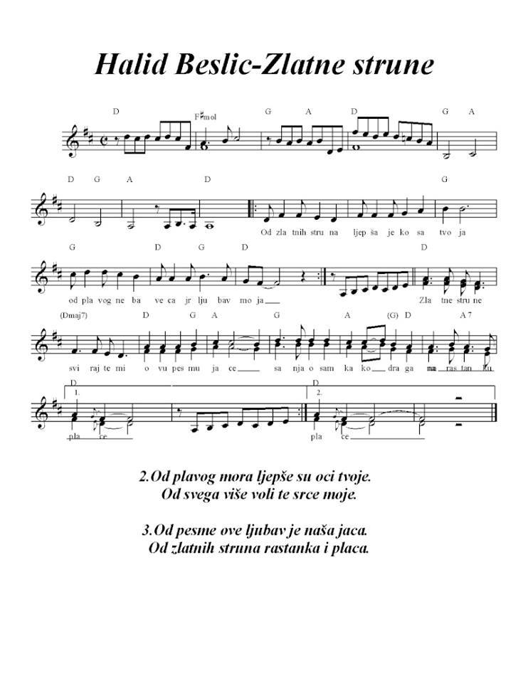 NOTE | DOMACE I STRANE: ZLATNE STRUNE AKORDI NOTE