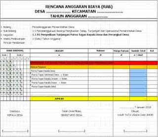 Contoh RAB Tunjangan Purna Tugas Kepala Desa dan Perangkat Desa ...