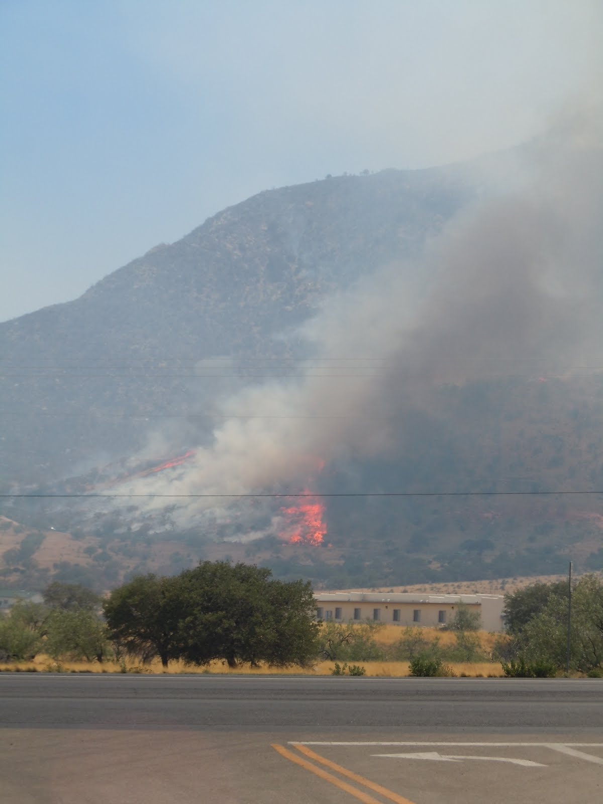 due southwest: Monument Fire