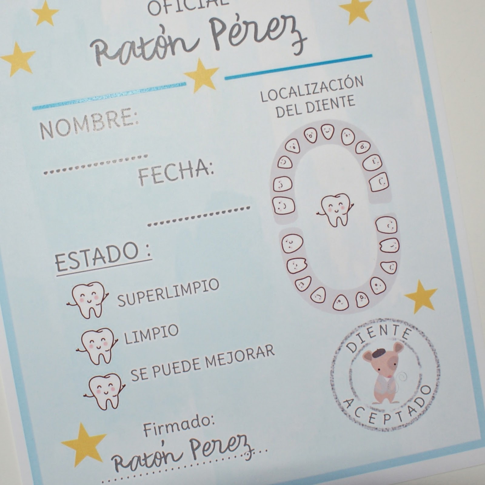 OyoOllo: Carta del Ratoncito Pérez gratis para imprimir