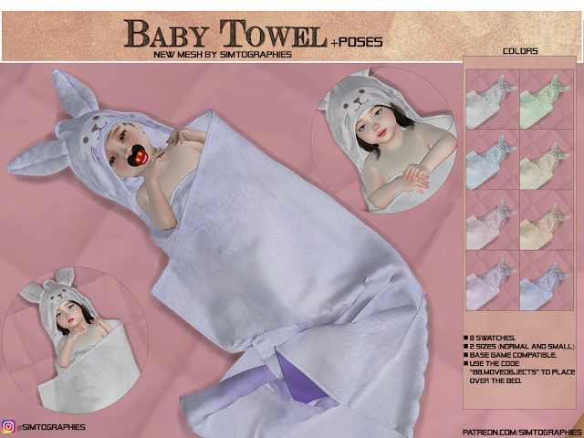 Baby Towel + Poses - NEW MESH - Simtographies