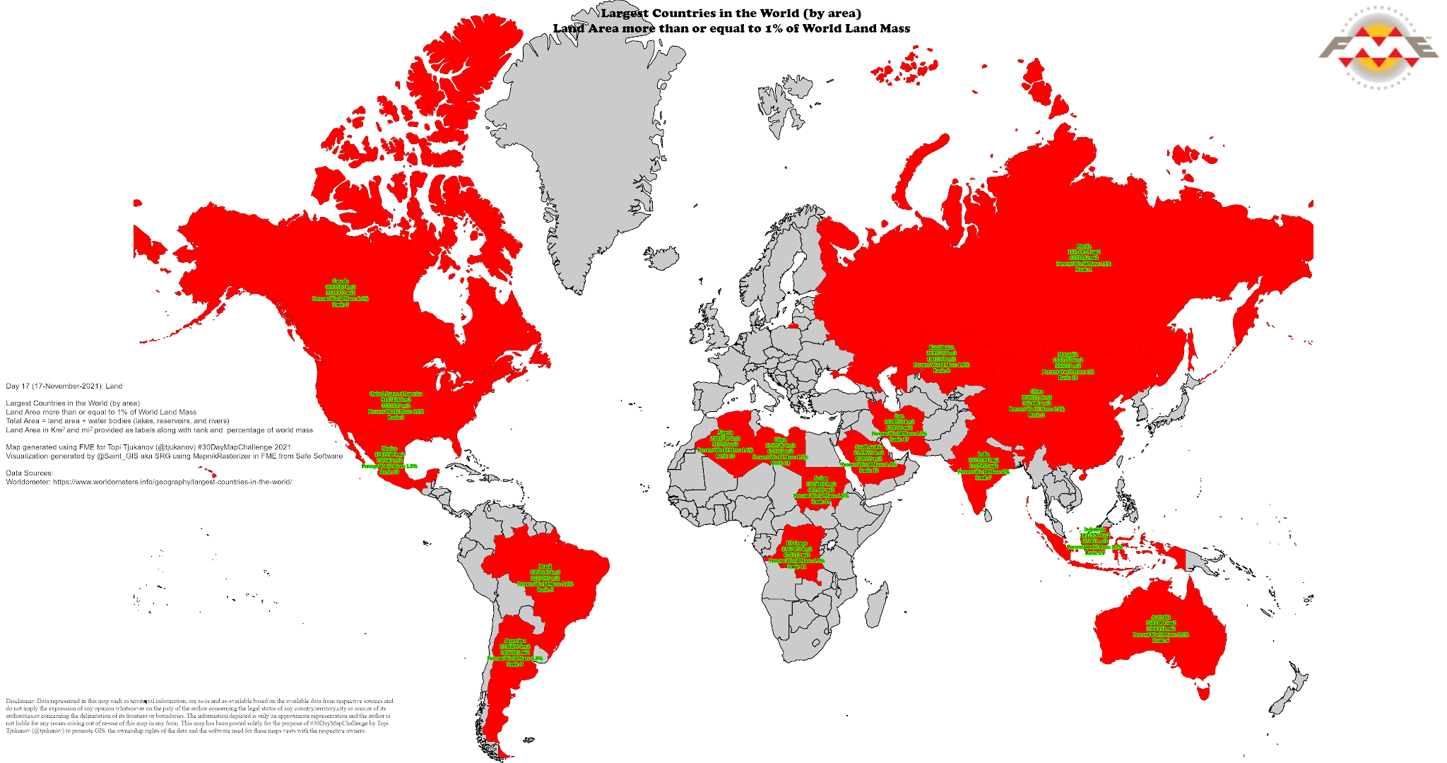 Thirty Days of Mapping (FME-ing) #30DayMapChallenge 2021